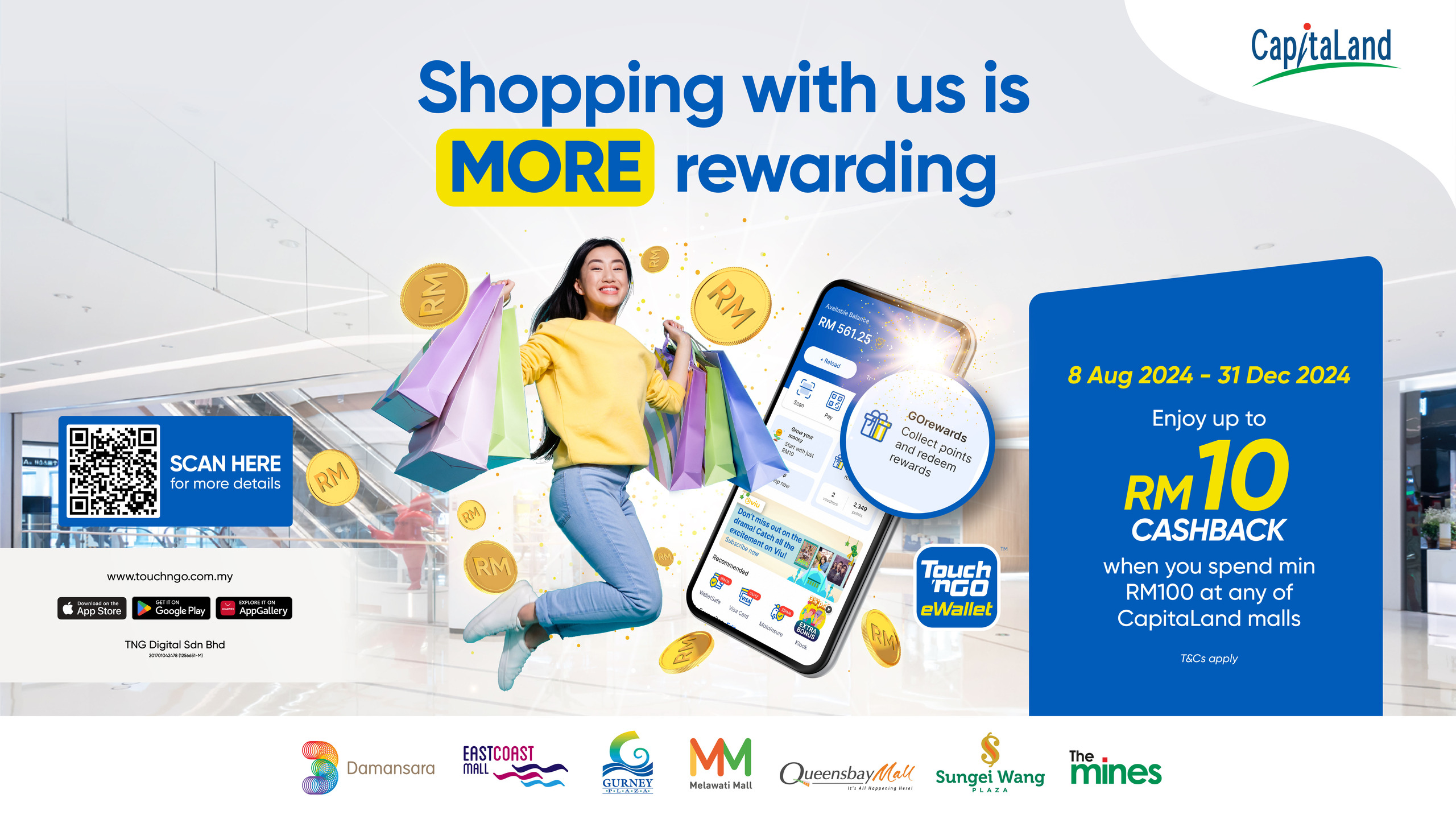 CapitaLand Partners with TNG Digital for eWallet Cashback Rewards